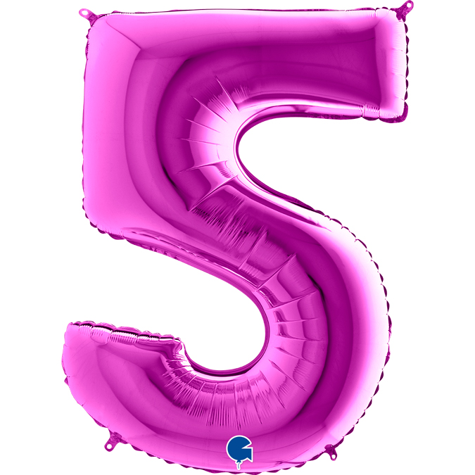 PURPLE NUMBER 5 | GRABO 40" FOIL - Hi-Flyers Balloon Wholesale