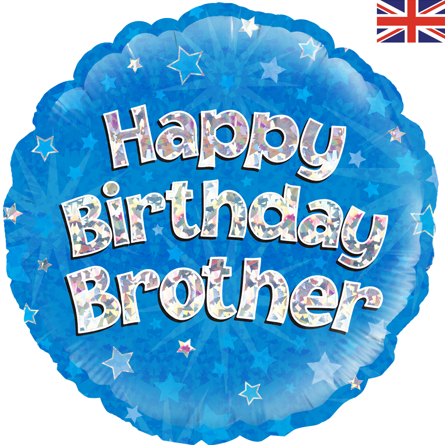 HAPPY BIRTHDAY BLUE HOLO BROTHER | OAKTREE 18" FOIL - Hi-Flyers Balloon Wholesale
